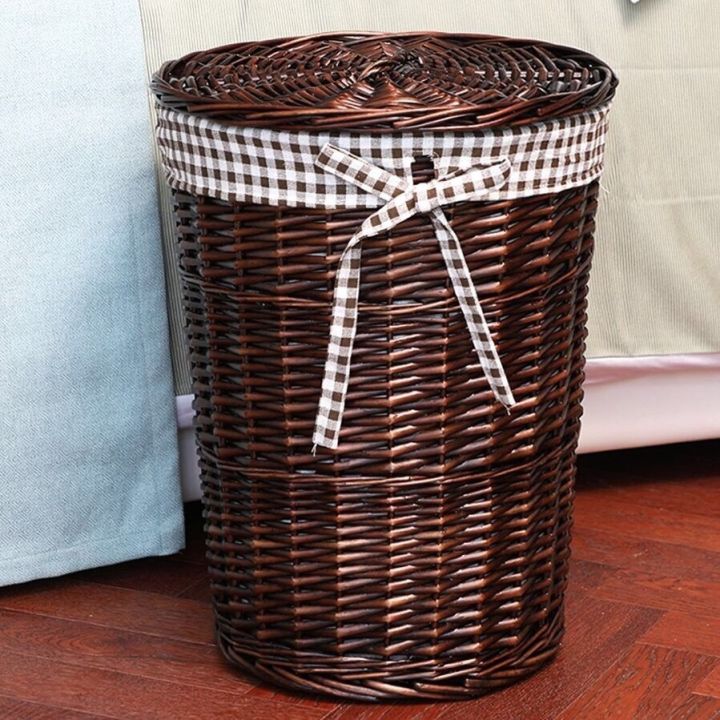 Ready🎄 Dirty clothes storage basket rattan laundry basket dirty clothes ...
