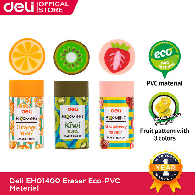 Deli EH01400 Eraser Eco-PVC Material Assorted color | Lazada PH
