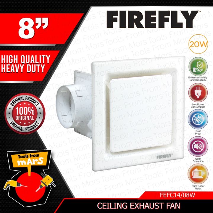 FIREFLY Ceiling Mounted Exhaust Fan Fans 8" Inches 20W FEFC14/08W •TFM ...