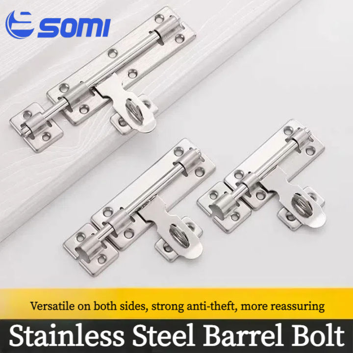 Steel Door Lock Barrel Bolt W/Hasp 4''/ 6'' /8'' | Lazada PH