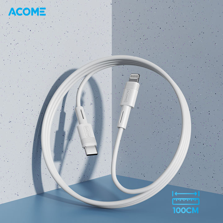 Acome AD-CL100 Quick Charging Data Cable Type C to Lightning 27W 100cm ...