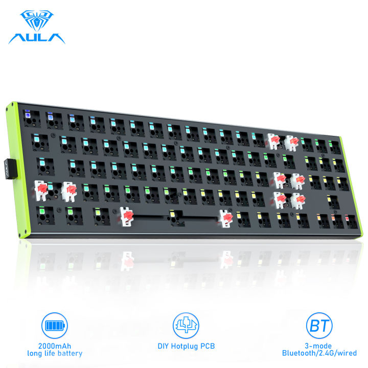 AULA F3174 Keyboard DIY Hotswap Keyboard Wired/Bluetooth/2.4G 74 Keys ...