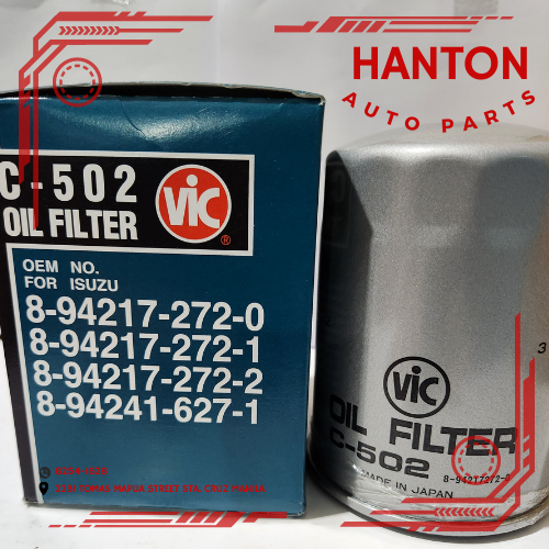 VIC Oil Filter C-502 for 4FB1 GEMINI, ISUZU KB | Lazada PH