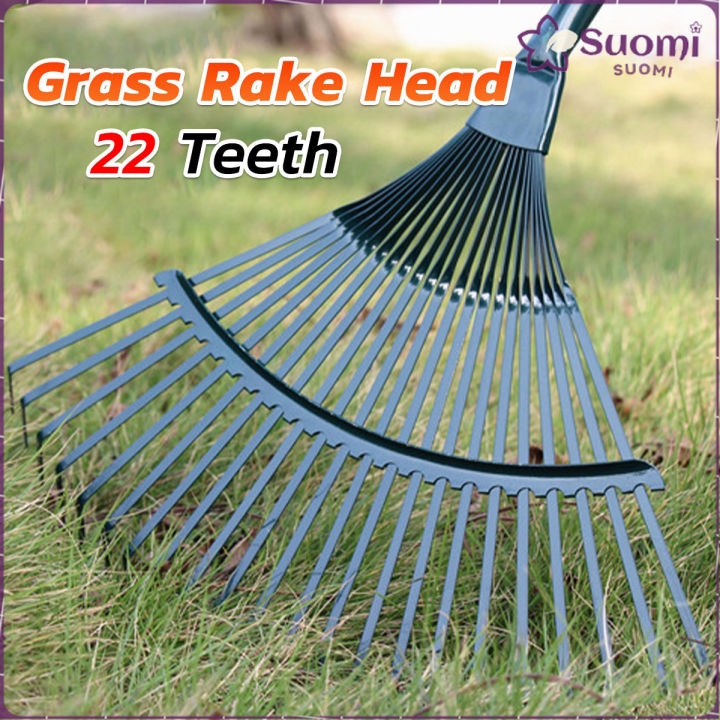 Suomi 22 Teeth Grass Rake Head Garden Leaf Rake Cleaning Tool Outdoor ...