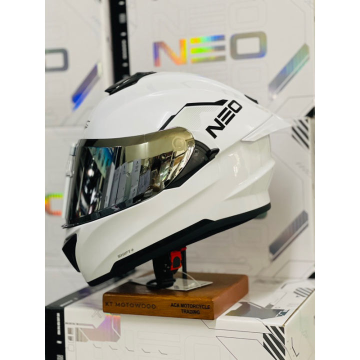 NEO Shift + Fullface Helmet with Dual Visor (FREE CLEAR VISOR & SPOILER ...