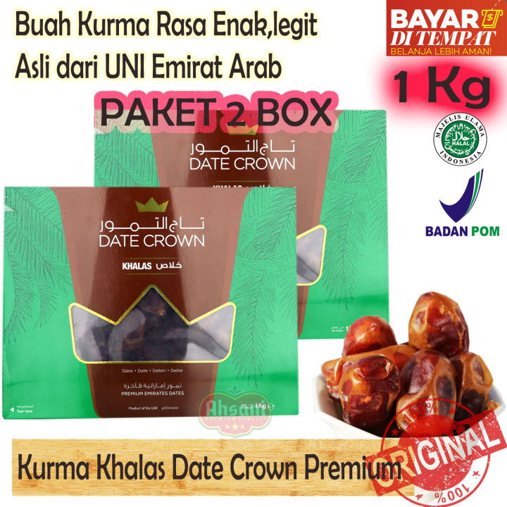 [ PAKET 2 BOX ] Kurma Date Crown Kurma Khalas rasa enak banyak disuka ...