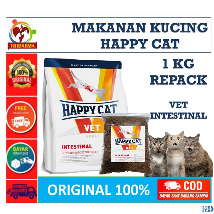 Happy Cat VET INTESTINAL 1 KG GASTRO Non FreshpaackMakanan Kucing ...