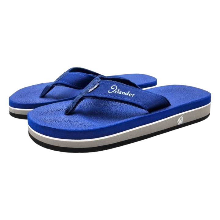 Islander 'Navy/Grey' Men's non-slip rubber soles colored Slippers 100% ...