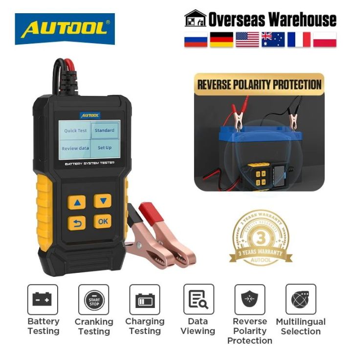 AUTOOL BT360 Car Battery Tester Battery Diagnostic Test Vehicle ...