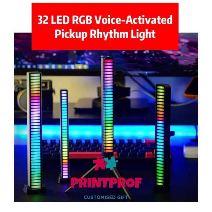 RGB Voice-Activated Pickup Rhythm Light Sound Control Ambient Light LED ...