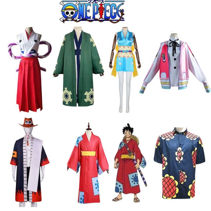 One Piece Yamato Roronoa Zoro Portgas·D· Ace Luffy Nami Cosplay Costume ...
