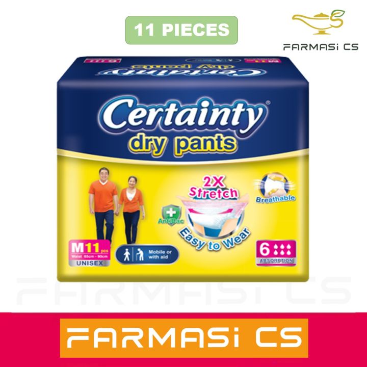 Certainty Drypants Disposable Adult Pants M Size 11 pieces - 1 pack ...