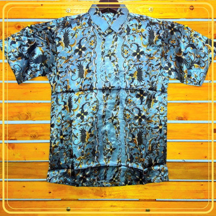 Kemeja Batik Satin Motif Bunga | Lazada Indonesia