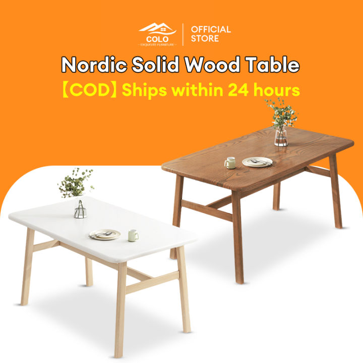 100/120/140cm Solid Wood Table Dining Table Office Table Study Table Bearing 300KG Dining room ...