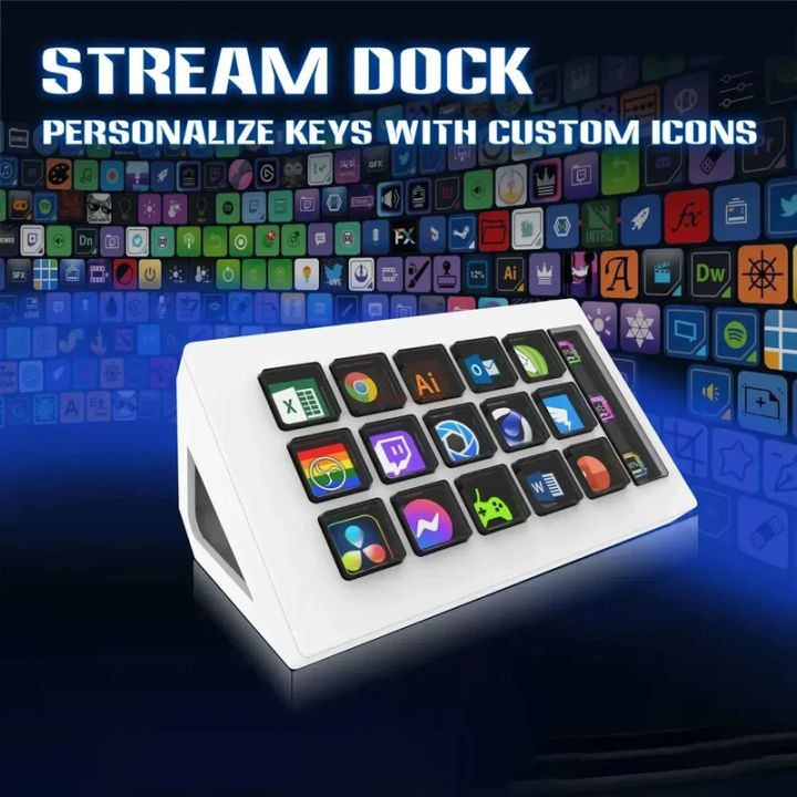 Visual Stream Deck Keyboard ปุ่ม Lcd 15คีย์ Live Content Creation ...