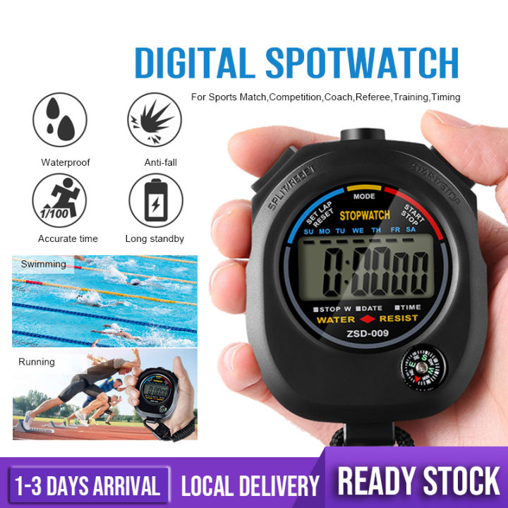 Waterproof Stopwatch Timer Digital Handheld LCD Chronograph Counter ...