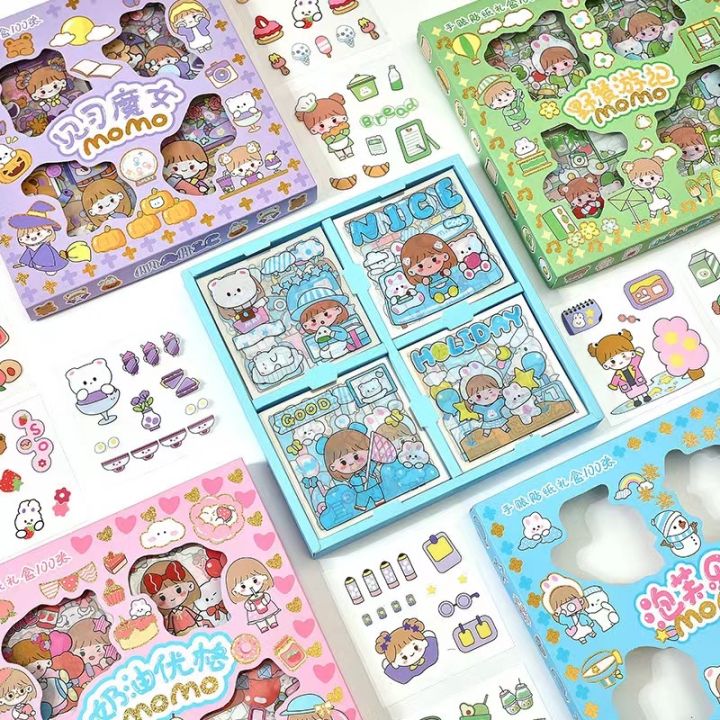 20pcs/100pcs Pocket Sticker Set Transparent PET Cartoon Waterproof ...