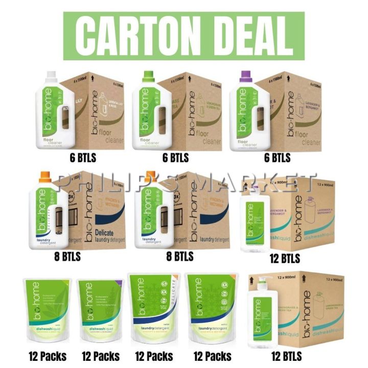 (Carton Deal) Bio-home Floor Cleaner Laundry Detergent Dishwashing ...