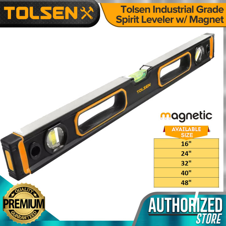 Tolsen Industrial Grade Spirit Leveler w/ Magnet (16" | 24" | 32" | 40 ...