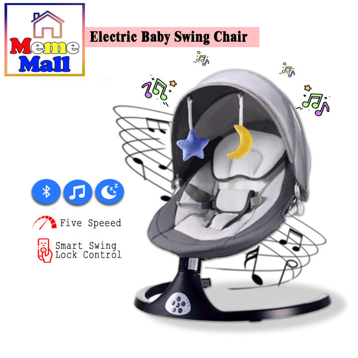 Mememall Newborn Baby Swing Leaf Bouncer Mosquito Net Tent Automatic ...