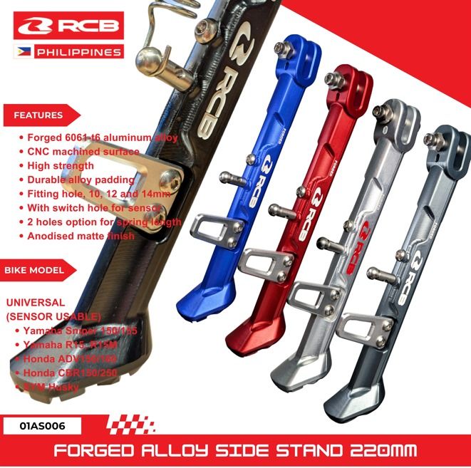 NEW! RCB Forged Alloy Side Stand (220MM) for SNIPER 150 | SNIPER 155 ...