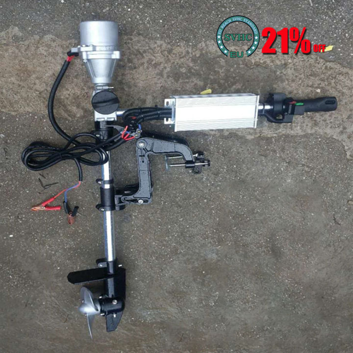 12V/48V 800W Electric Outboard Motor Propeller Fishing Inflatable Boat ...