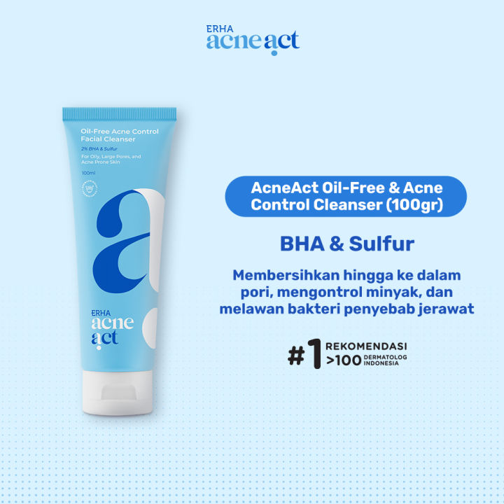 ERHA AcneAct Oil-Free & Acne Control Cleanser | Lazada Indonesia