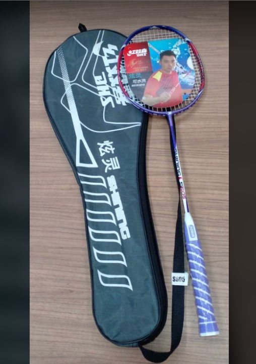 DHS S605 SHINING Single Badminton Racket with Case (Free DHS 402A ...