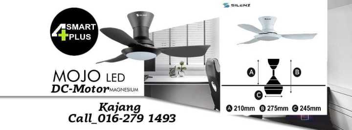 SILENZ MOJO LED BABY CEILING FAN 34" - LED 3 Colour (Magnesium) | Lazada