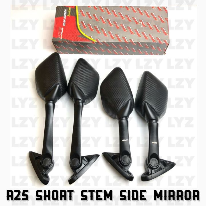 MHR R25 Long Stem Short Stem Universal Foldable Carbon Side MIrror for ...