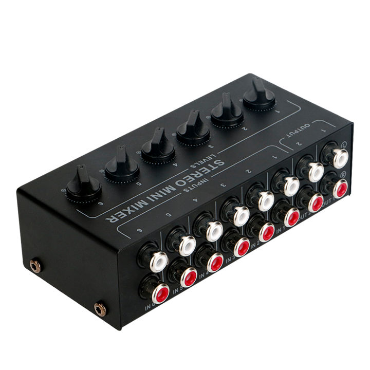 WY6 Mini Mixer Passive Low Noise 6 Input 2 Output 6 Channels HiFi Sound ...