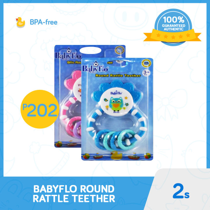 Babyflo Round Rattle Teether by 2s | Lazada PH