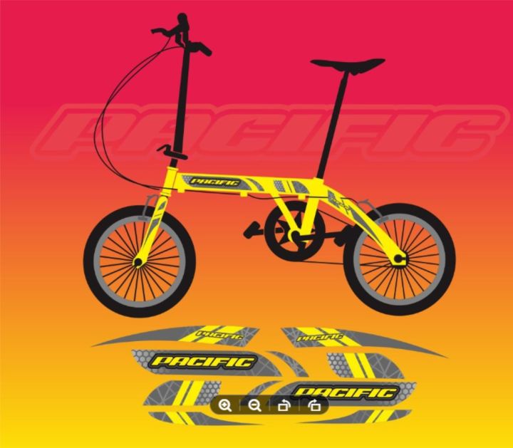 STICKER SEPEDA LIPAT PACIFIC ABU KUNING FRAME KUNING | Lazada Indonesia