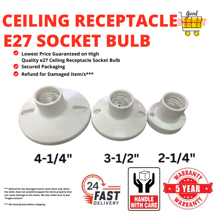 ‼️ Fast Shipping ‼️ Ceiling Receptacle Light Receptacle E27 Bulb Holder