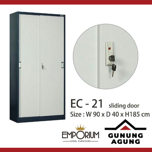 Lemari Arsip Besi 2 Pintu EC 21 - Lemari Besi Sliding Door Emporium | Lazada Indonesia