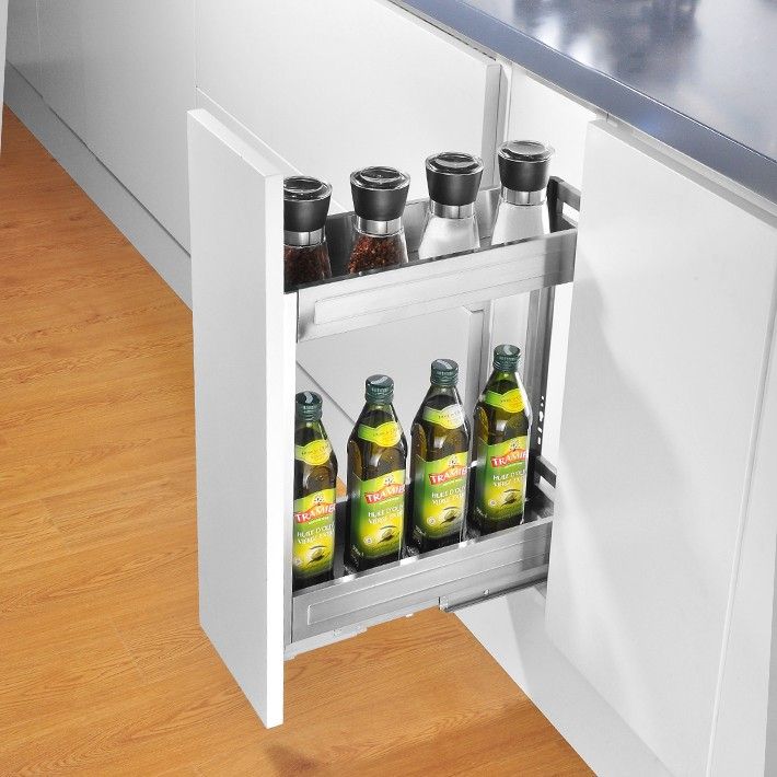 Stainless Steel Multi Purpose Bottle Pull Out Basket Kitchen Bottle ...