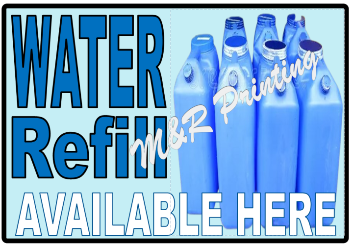 WATER REFILL AVAILABLE HERE SIGNAGE (LAMINATED-PVC/PET) A4 SIZE | Lazada PH
