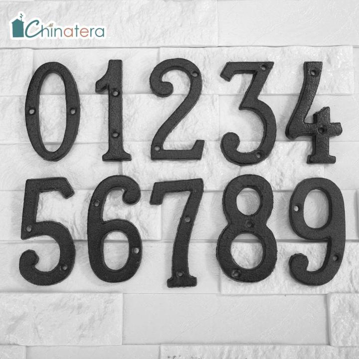 [Chinatera] 0-9 Metal Digital Numbers Cast Iron House Sign Doorplate ...