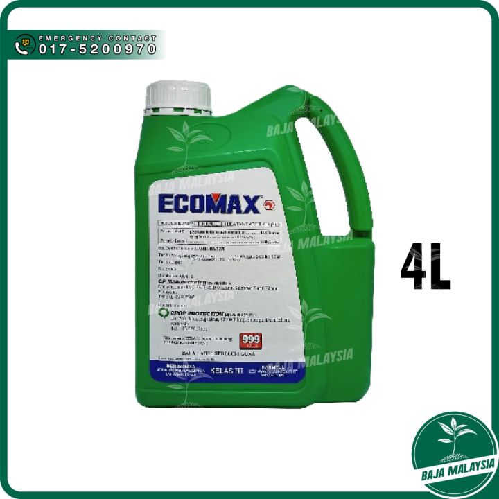 ECOMAX 4 Liter Herbicide Glyphosate 41% Weed Grass Killer Grasskiller ...