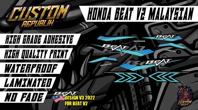 Honda Beat V2 Malaysian Stock Decals Set | Lazada PH