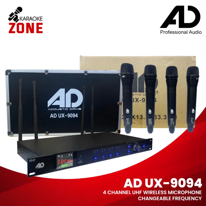 AD UX 9094 / Changeable Frequency / 4pcs. Wireless Mic / 400CH ...