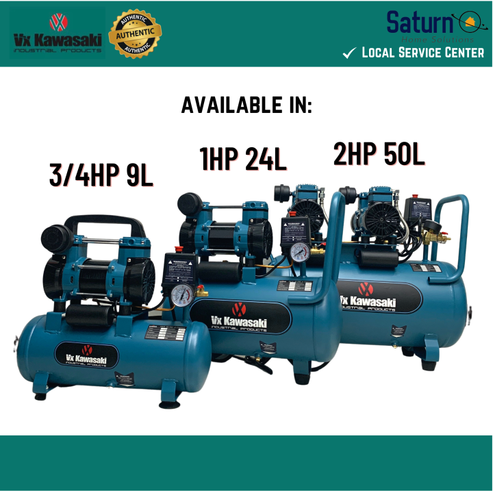 VX KAWASAKI OIL FREE AIR COMPRESSOR 9L, 24L, and 50L HEAVY DUTY | Lazada PH