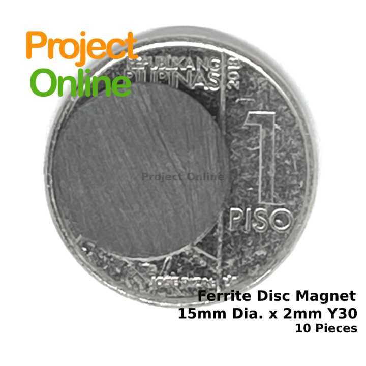 10 Pieces 15mm Diameter x 2mm Thick Strong Ferrite Disc Magnet Ceramic ...
