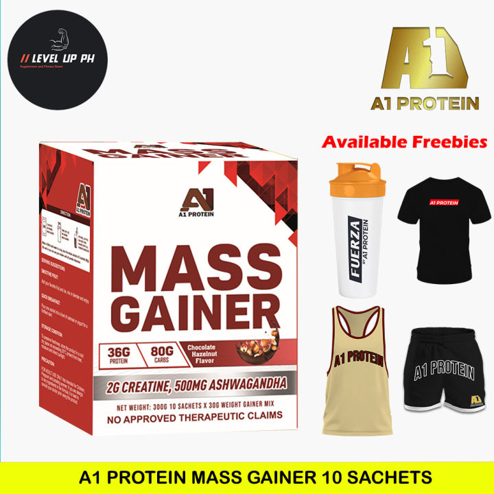 A1 PROTEIN MASS GAINER NEW PACKAGING AND FORMULA 10 SACHET BOX or 20 ...