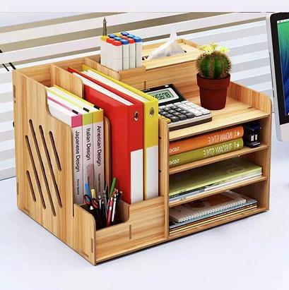 Desk Storage Bookshelf Folder Book Office Paper Storage Box File Rack ...
