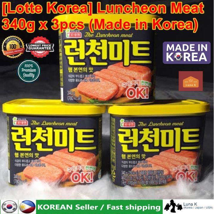[Lotte Korea] Luncheon Meat 340g x 3pcs (Made in Korea) | Lazada PH