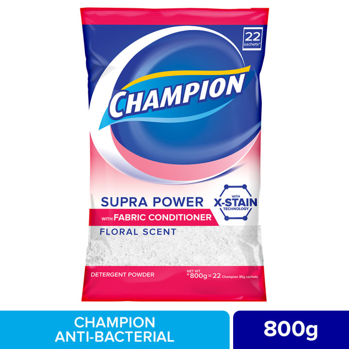 Champion Laundry Powder Detergent with Fabric Conditioner Original 800g ...