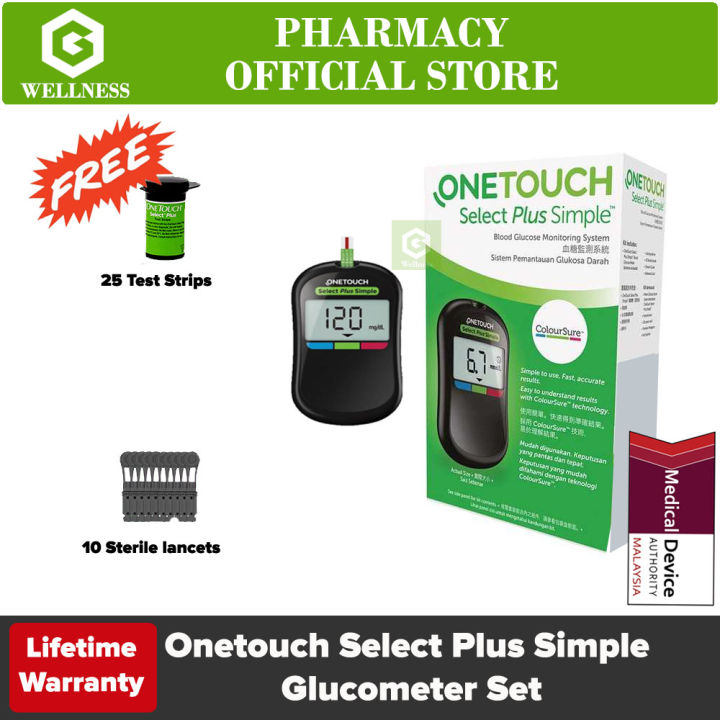 Onetouch Select Plus Glucometer Set / Test Strip / Delica Lancet | Lazada