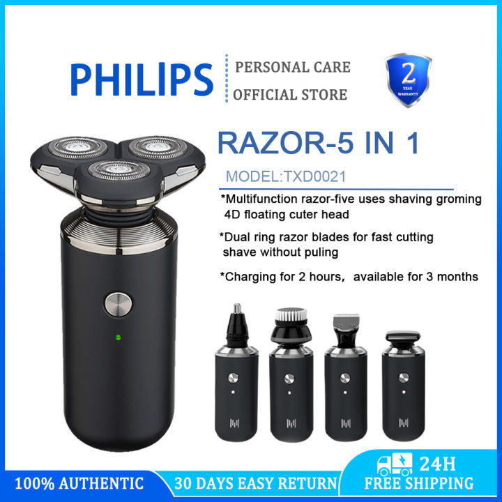 100% Original 5 IN 1 Razor Rechargeable Floating Three-Head Shaver for ...
