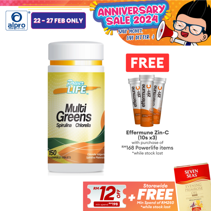 Powerlife Multi Greens 410mg 150s | Natural multivitamin & minerals ...